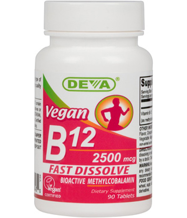 Vegan Fast Dissolve Lozenges B-12 High Potency - 2500 mcg - Methylcobalamin